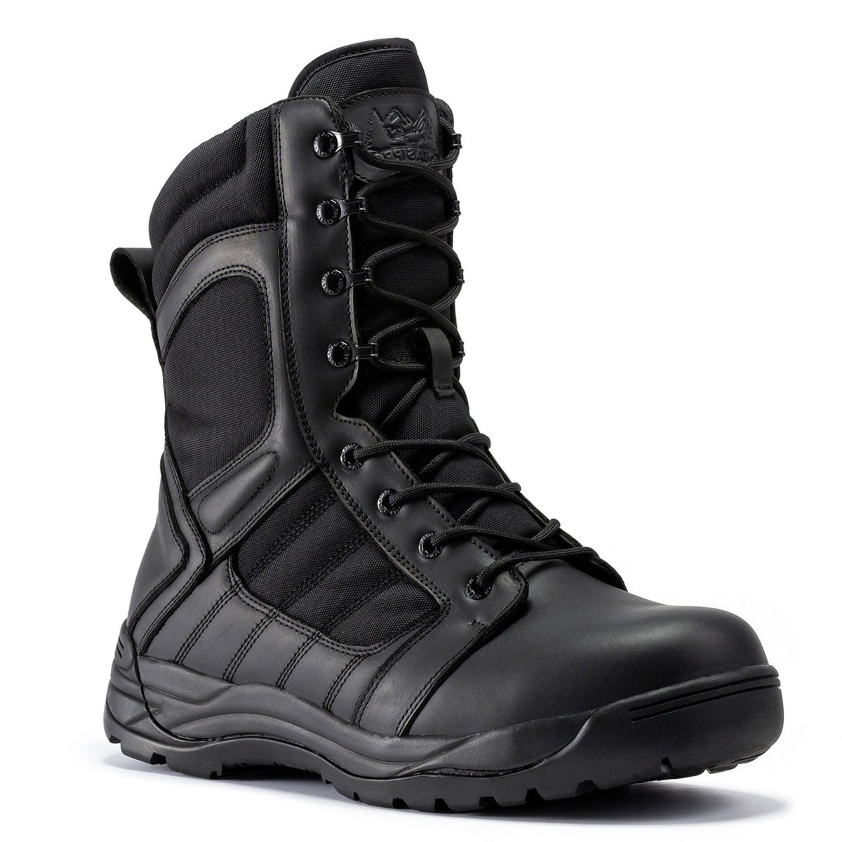 Botas Pro Black Men's 8 inch Side Zipper Rubber Sole Tactical Boots ...