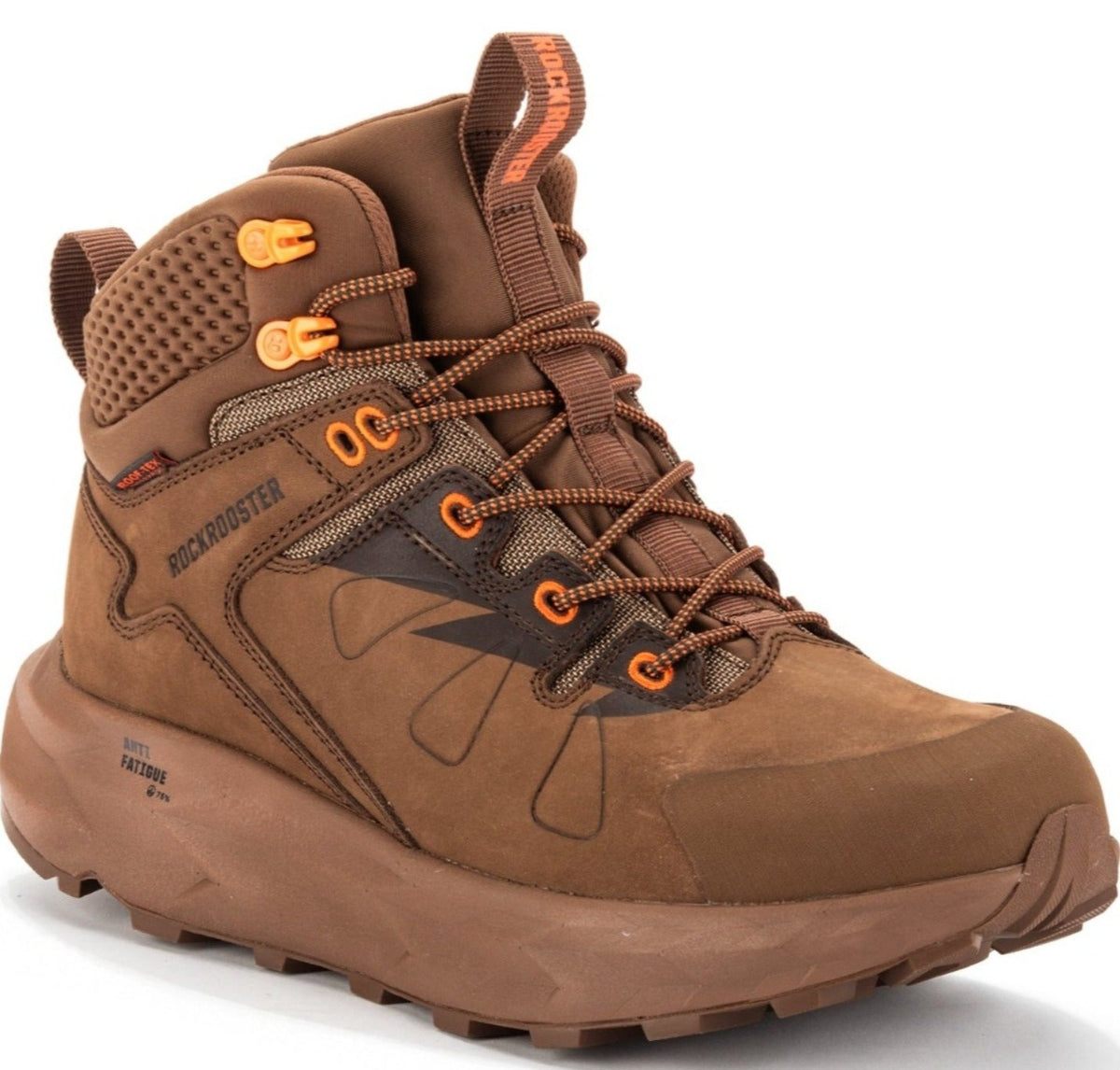 ROCKROOSTER Farmington Brown 6 Inch Waterproof Hiking Boots with VIBRAM ...